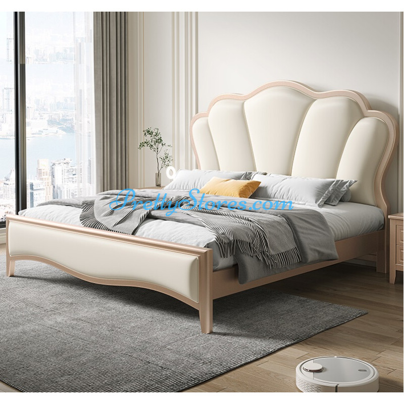 Modern White American Style Double Bed Master Bedroom European Soft ...